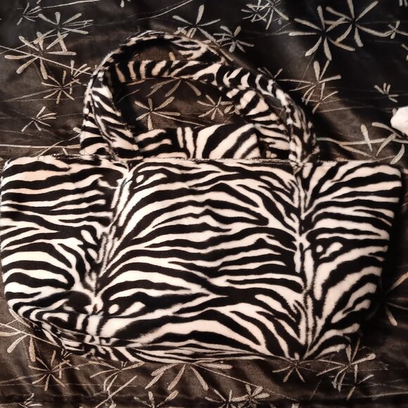 Bags | Zebra Print Cloth Purse With Matching Handle | Poshmark